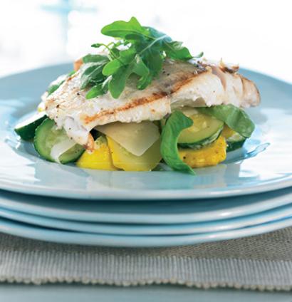 Fish steaks with parmesan and assorted summer squash | Woolworths TASTE