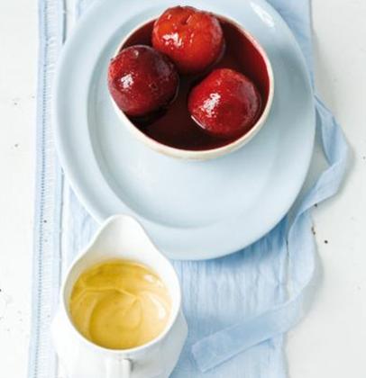 Fragrant plums poached in cinzano recipe | Woolworths TASTE