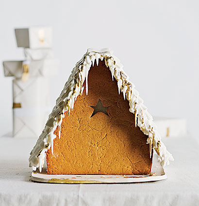 German white & gold gingerbread house recipe | TASTE