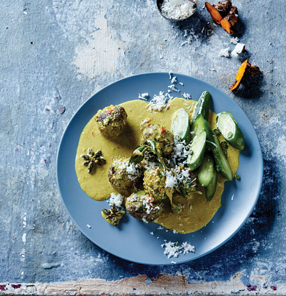 Ostrich Meatballs in Burmese Curry Sauce recipe | TASTE
