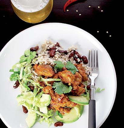 Pork saute with rice and beans | Woolworths TASTE