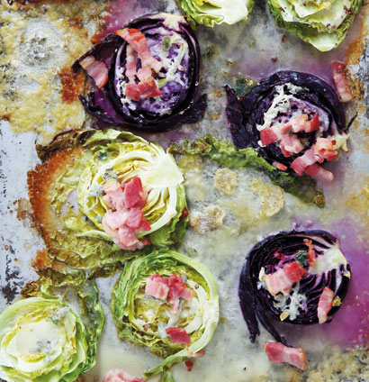 Roast cabbage with blue cheese and bacon | Woolworths TASTE