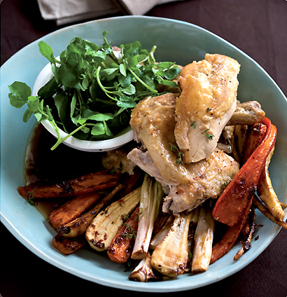Roast Flattened Chicken and Three Veg recipe | WW TASTE