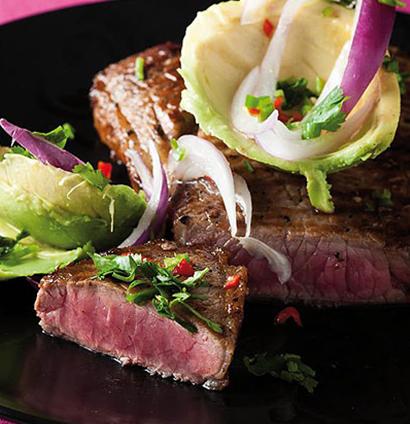 Seared rump steak and chilli avocado salad recipe | TASTE