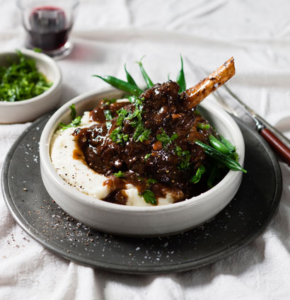Springbok shanks & creamy mash and parsley recipe | TASTE