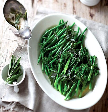 Steamed greens with crispy sage butter | Woolworths TASTE