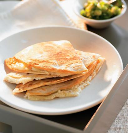 Toasted three cheese tortillas with green salsa | Woolworths TASTE