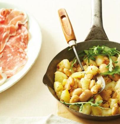 Warm potato and bean salad with assorted cold cuts | Woolworths TASTE
