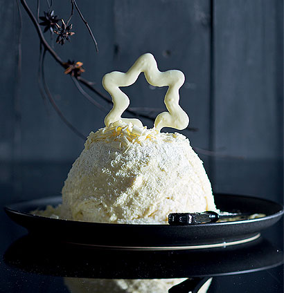 White chocolate snow bomb with chocolate stars | Woolworths TASTE
