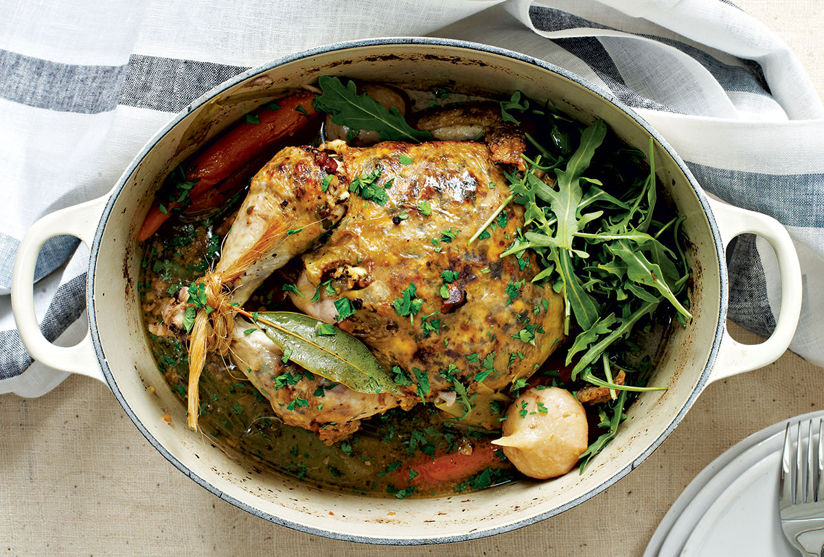 Pot-roasted chicken & tender vegetables recipe | TASTE