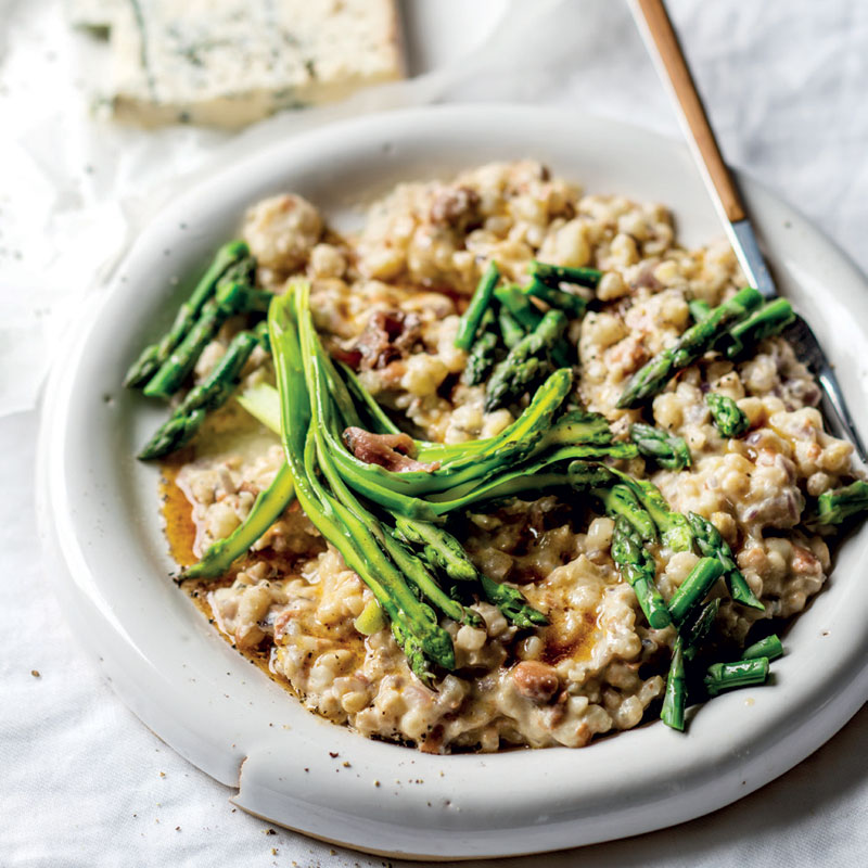 Samp & Bean Risotto and Asparagus recipe | Woolworths TASTE