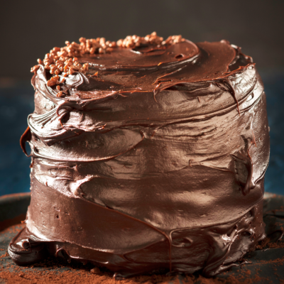 Moist chocolate cake with coconut ganache and white chocolate cream ...