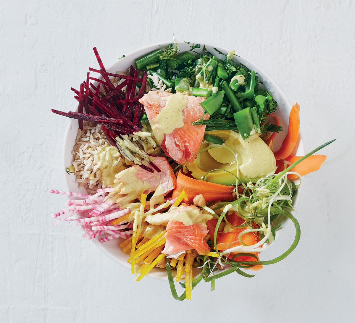 Trout Buddha Bowl & Butter-Bean Dressing recipe | TASTE
