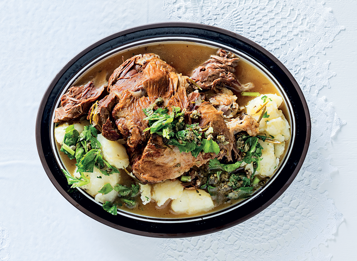 Braised lamb with celery salsa | Woolworths TASTE