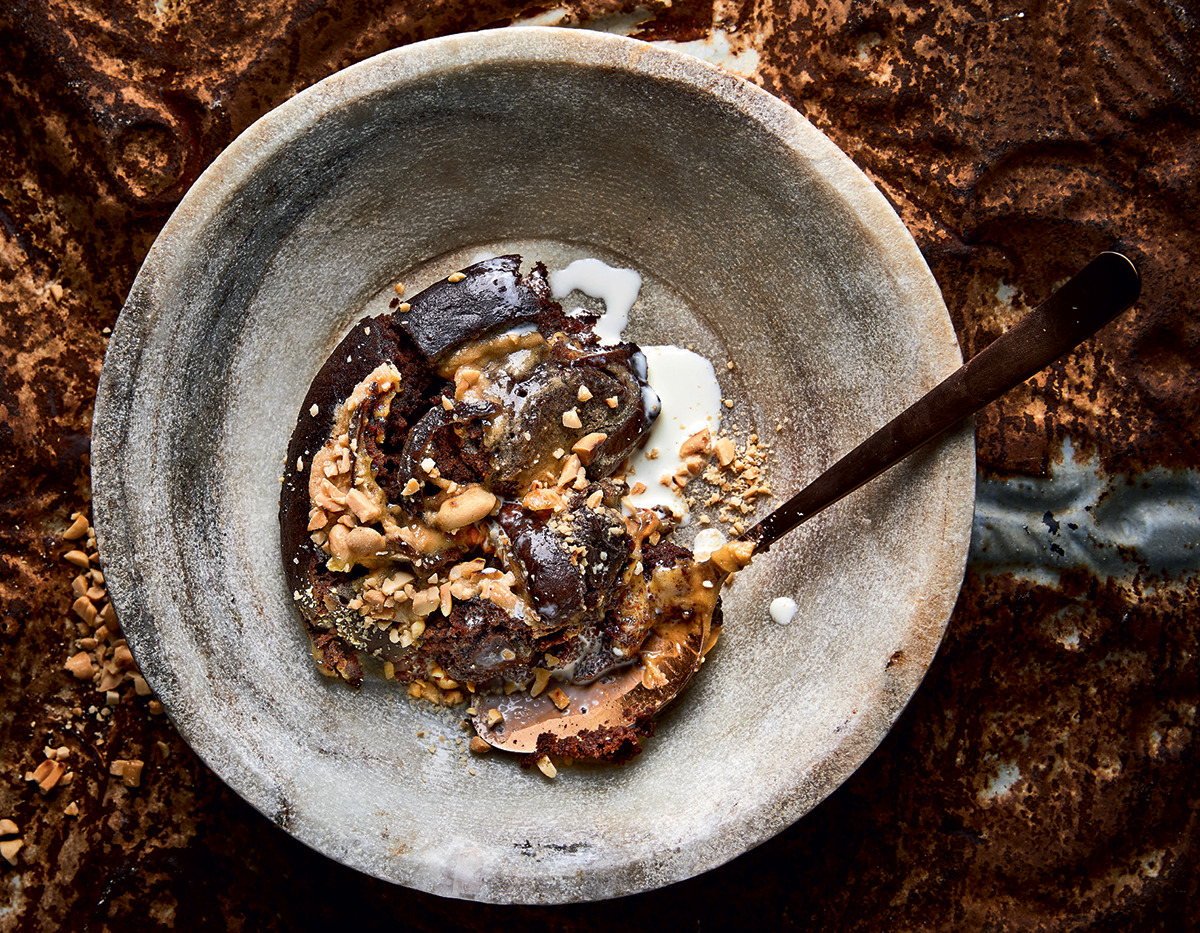 Chocolate peanut butter swirl pudding recipe | TASTE