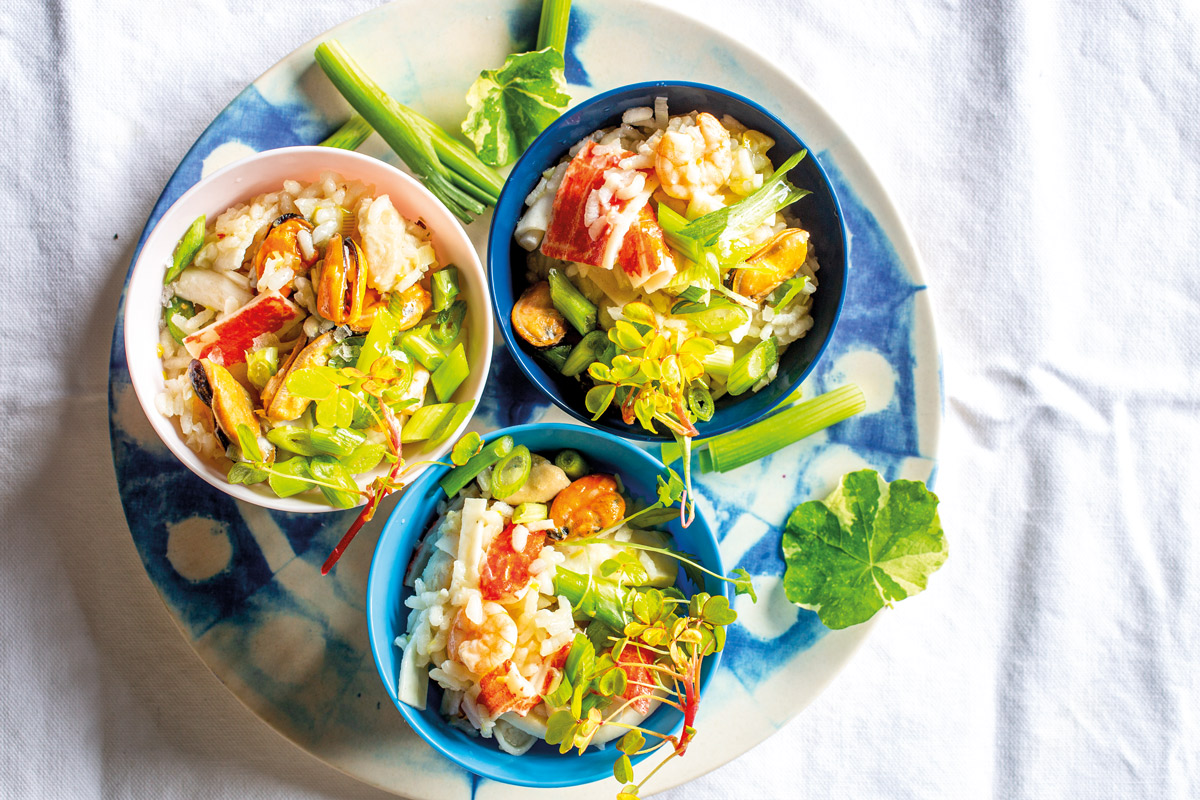 Seafood-and-spring onion risotto | Woolworths TASTE