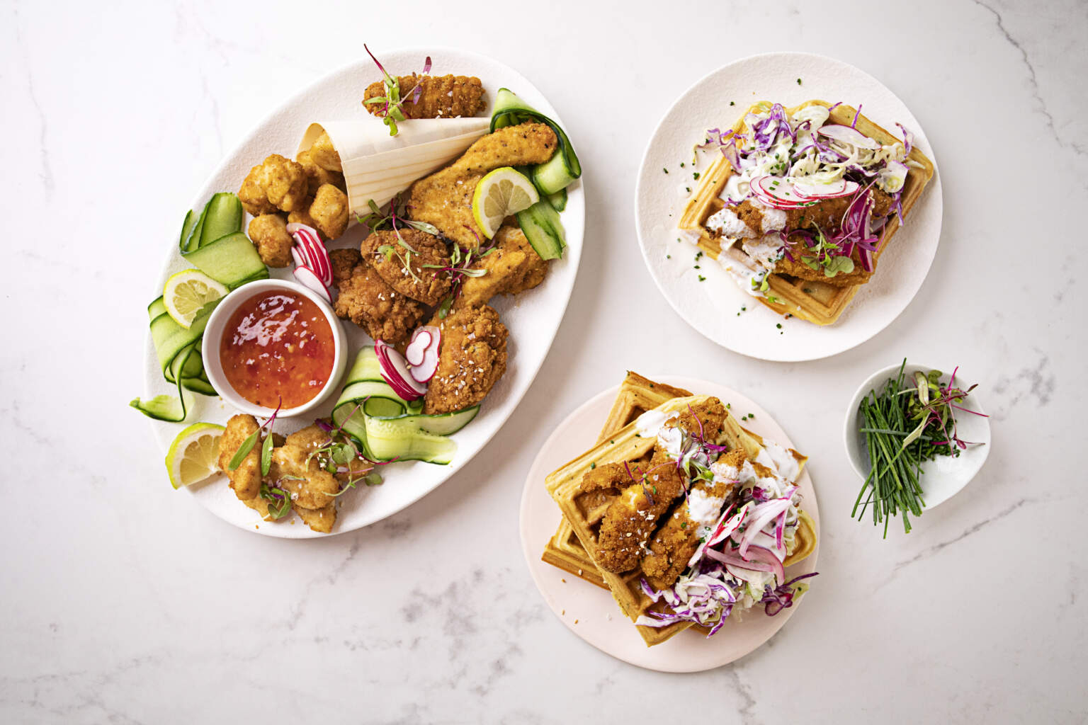 Crispy, crumbed chicken + buttermilk waffles | Woolworths TASTE