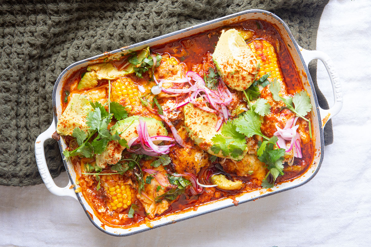 Enchilada-style sweetcorn recipe | Maexican- Inspired | TASTE