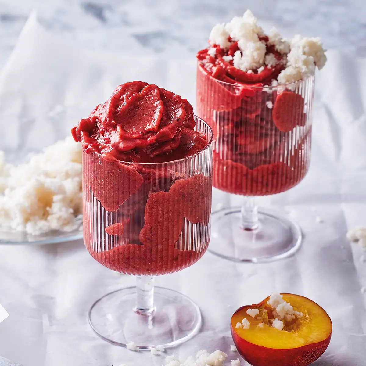 No-churn nectarine-and-raspberry sorbet recipe | WW TASTE