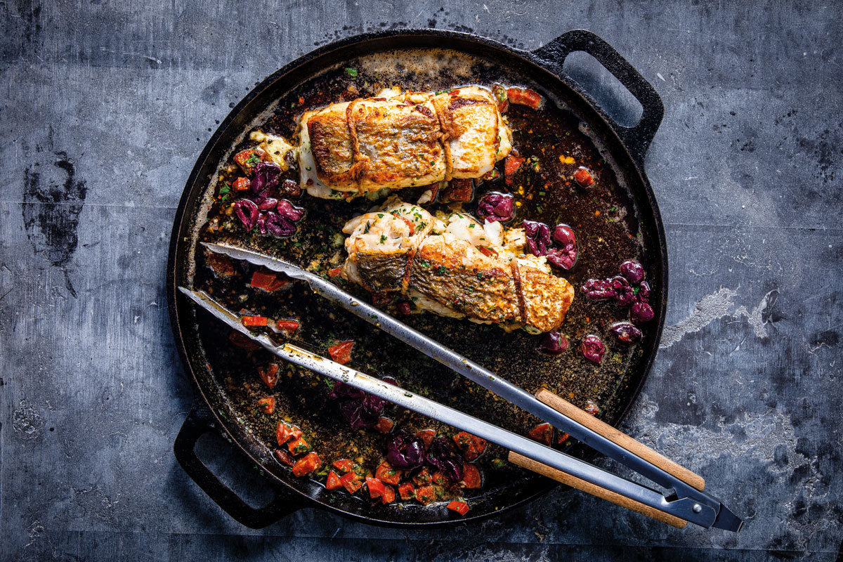 Chorizo and olive butter hake parcels recipe | WW TASTE