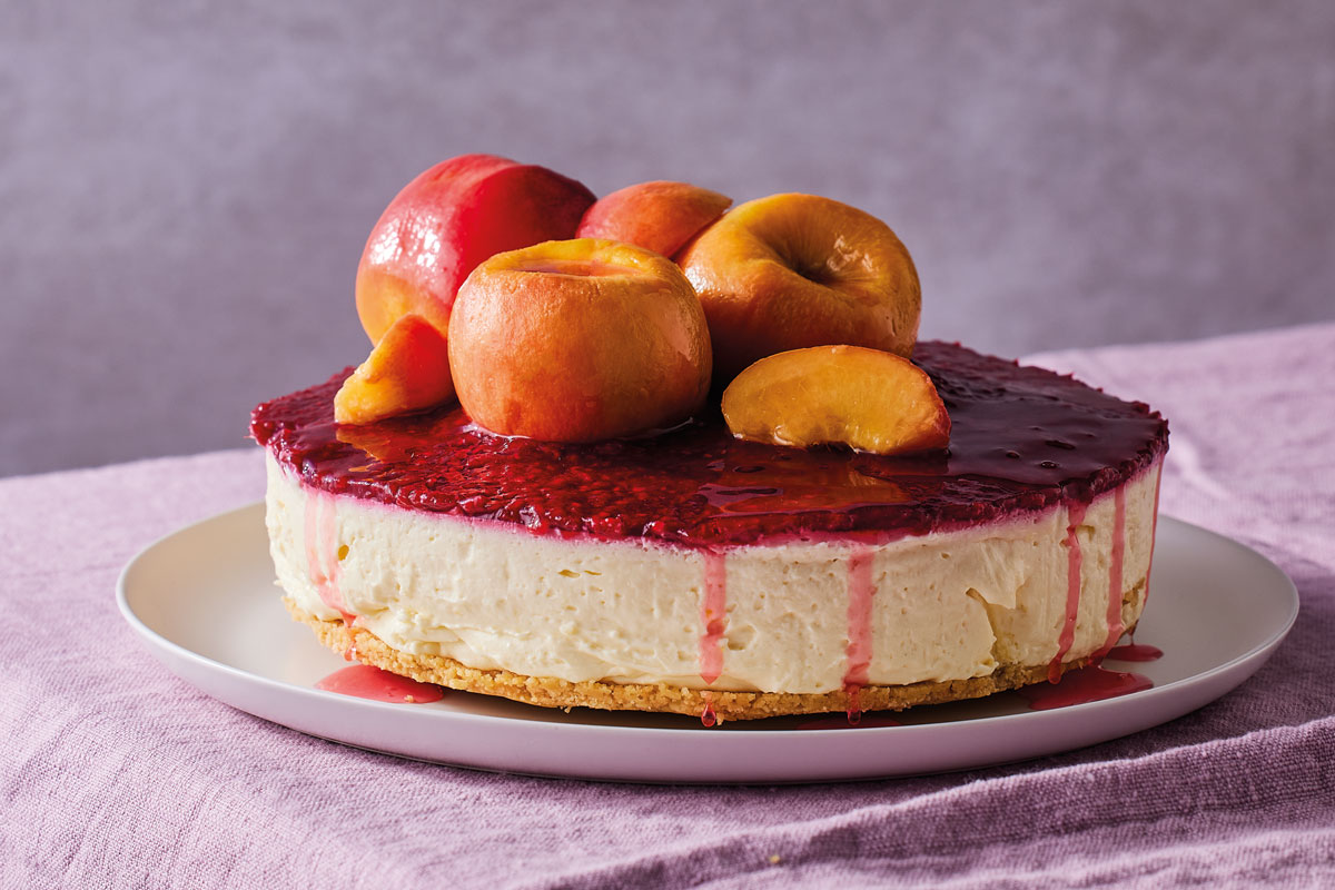 Peach melba fridge cheesecake | Woolworths TASTE