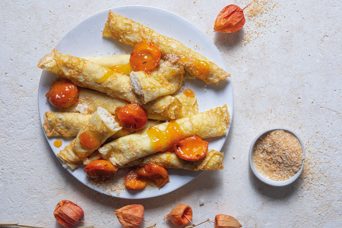 Coconut-stuffed crêpes | Woolworths TASTE