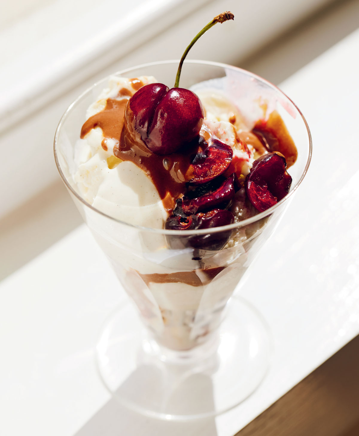 Cherry and chocolate peanut-butter sundae | Woolworths TASTE