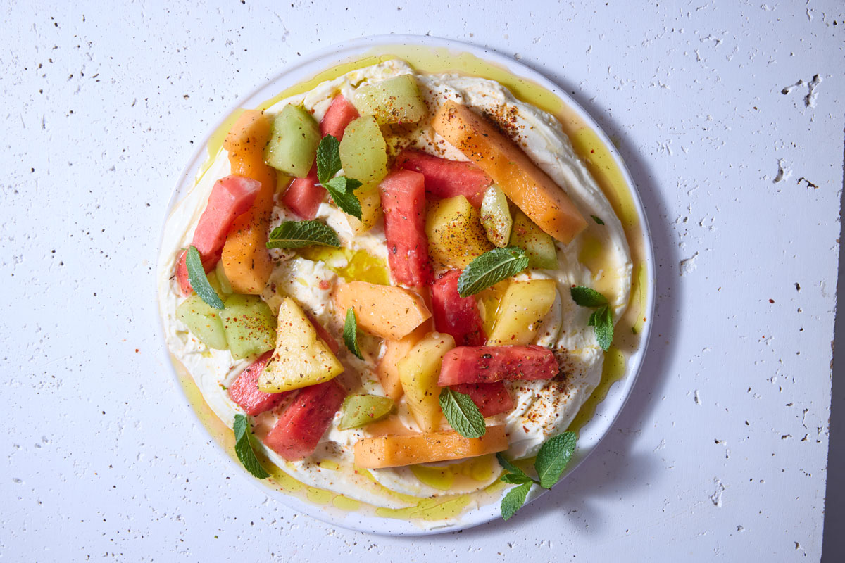 Marinated melon with whipped feta and honey | Woolworths TASTE