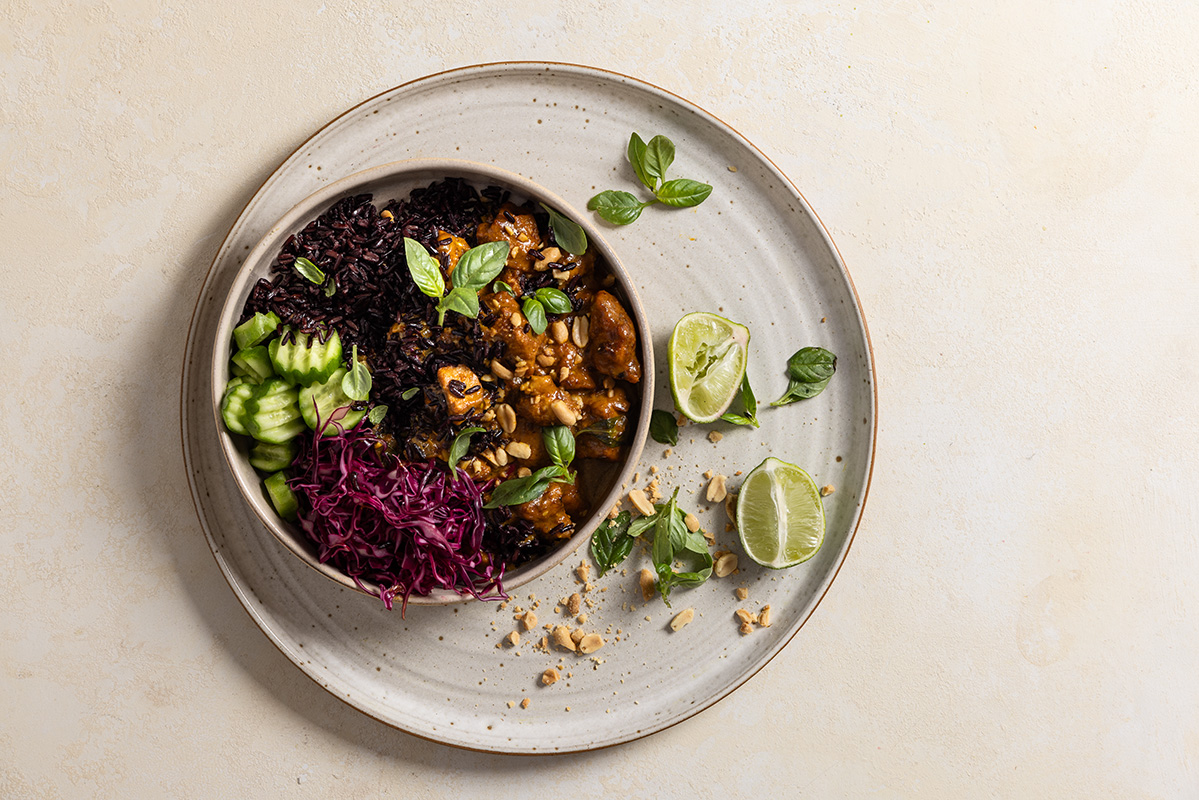 Sticky tofu-and-black rice bowl with quick-pickled cabbage | Woolworths ...