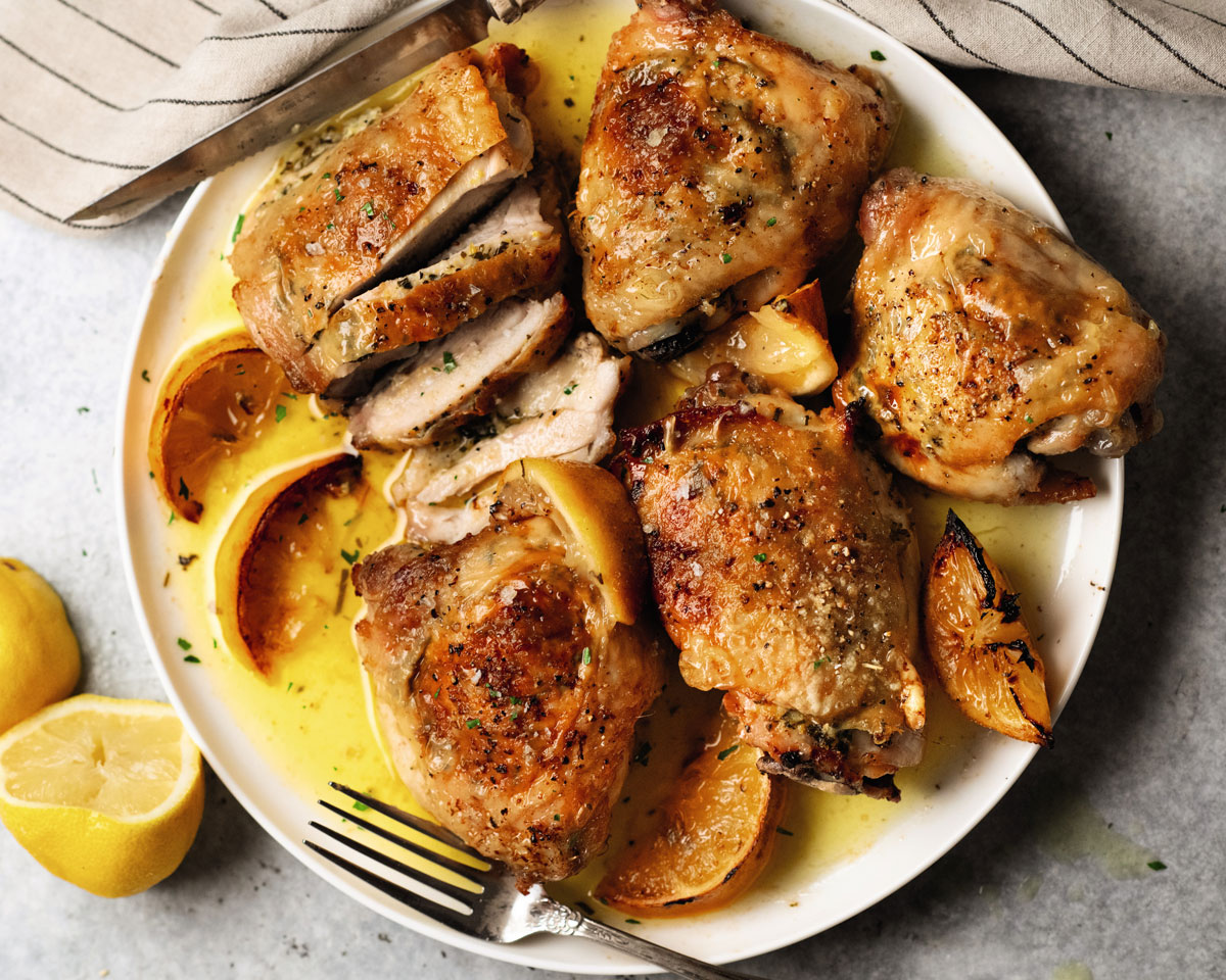Crispy lemon garlic butter chicken | Woolworths TASTE