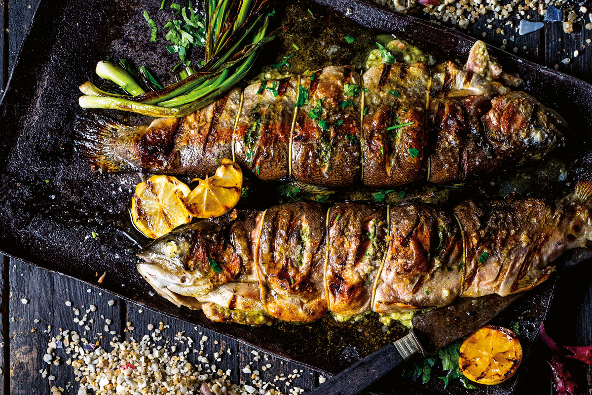 Lemon-and-herb butter stuffed trout | Woolworths TASTE