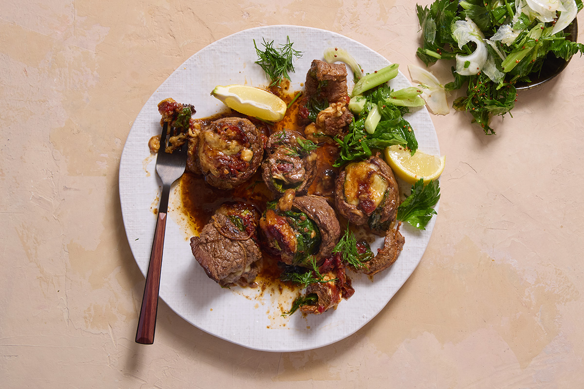 Mediterranean venison pinwheels | Woolworths TASTE