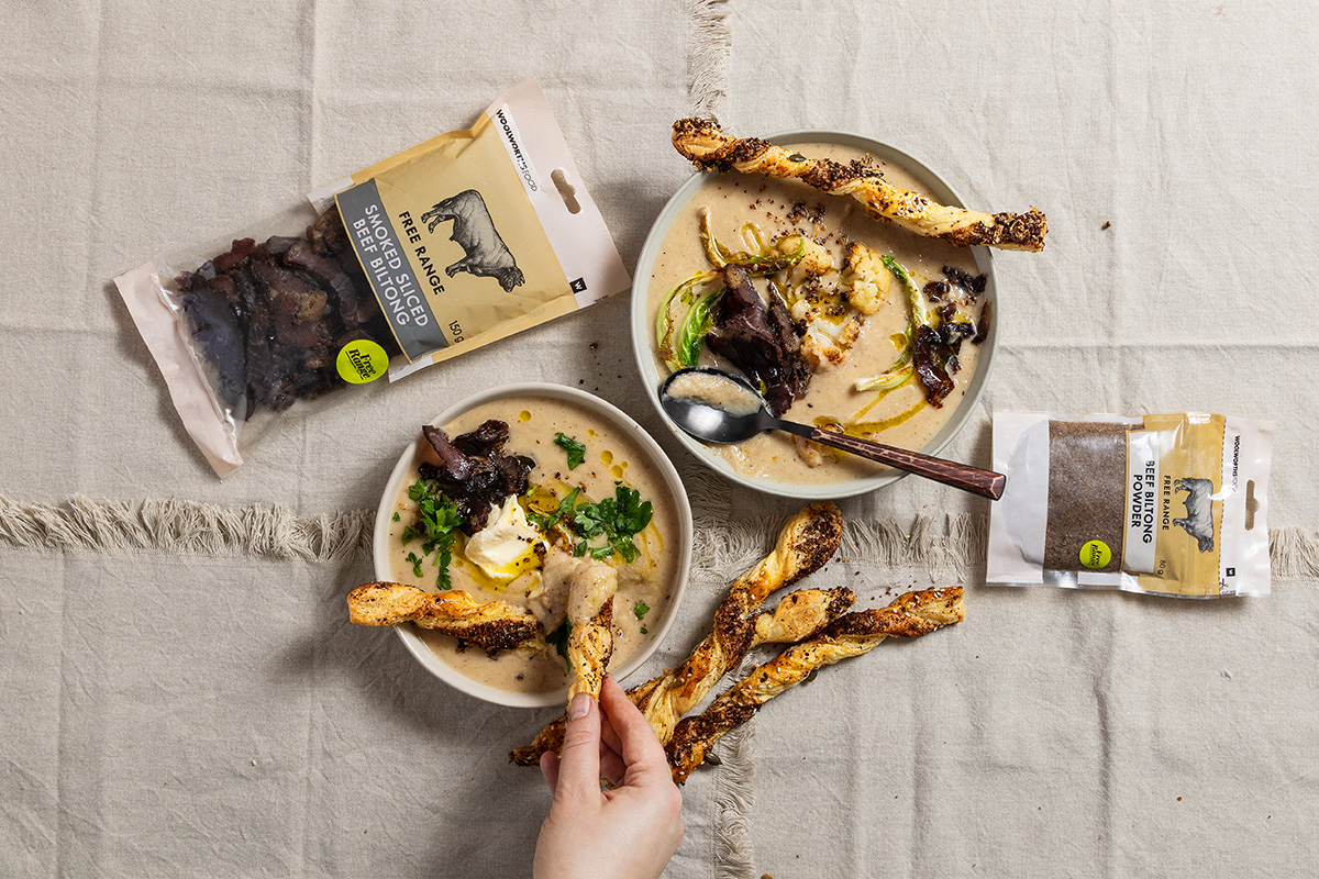 Biltong-cauliflower soup | Woolworths TASTE