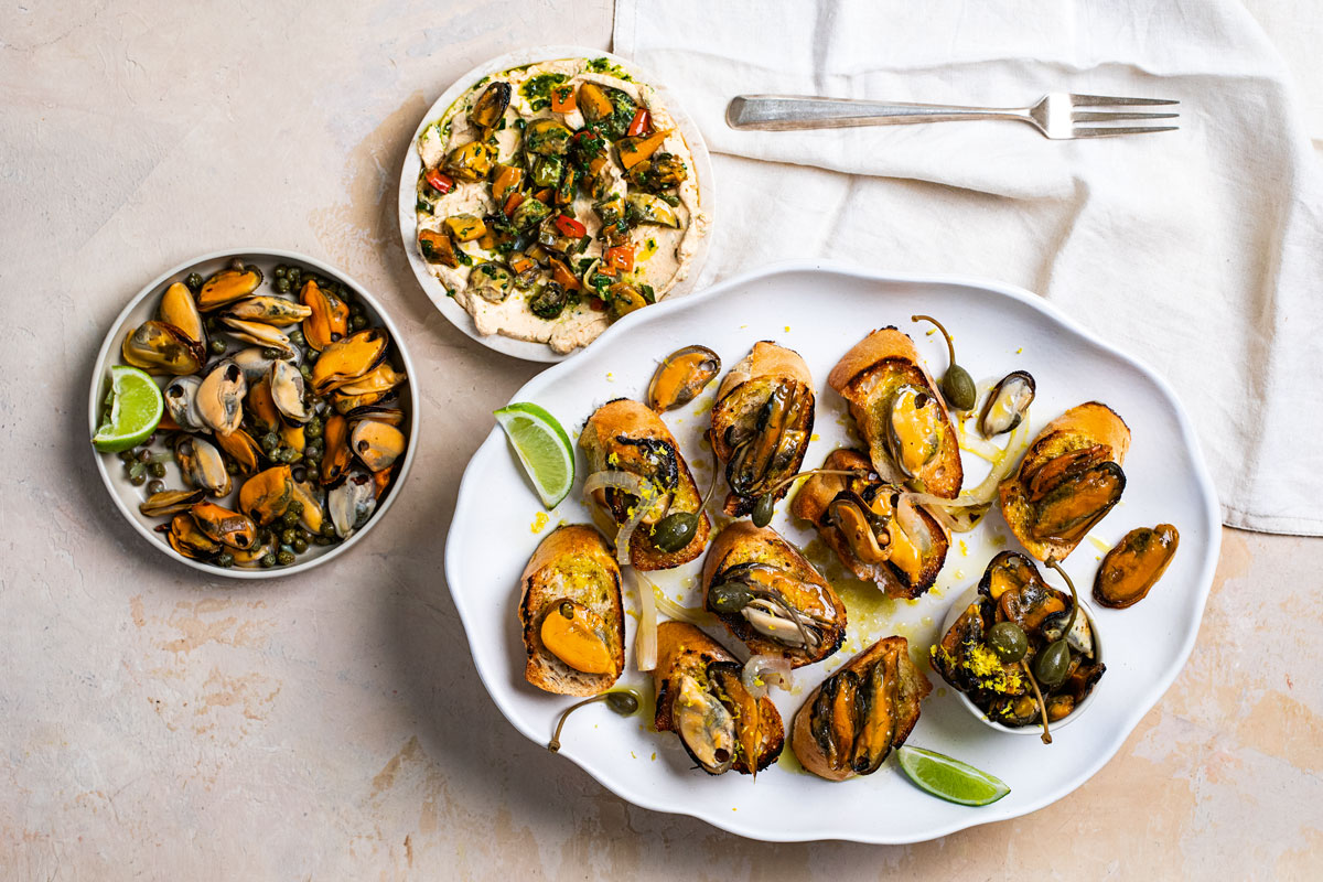 Mussel medley bruschetta | Woolworths TASTE